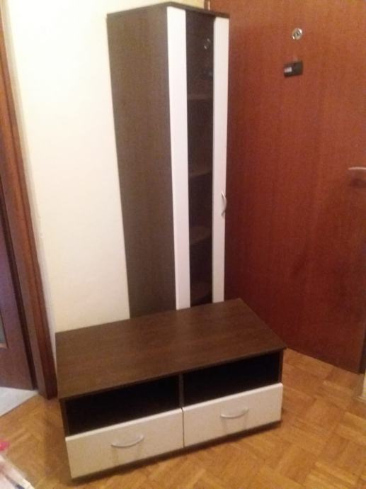 TV ORMARIĆ/ ORMARIĆ S DVIJE LADICE BOJA BIJELA I VENGE