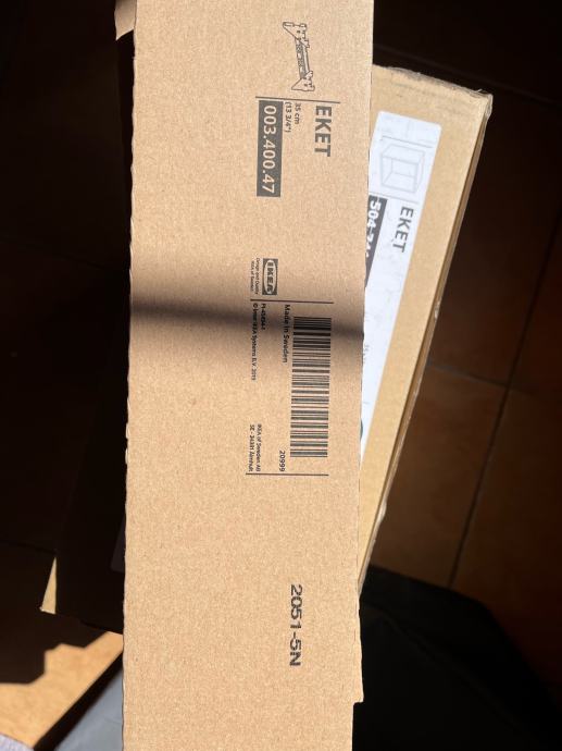 IKEA EKET 35x25x35 2 kom petrolej plava i boja drveta + 3 nosača 35 cm