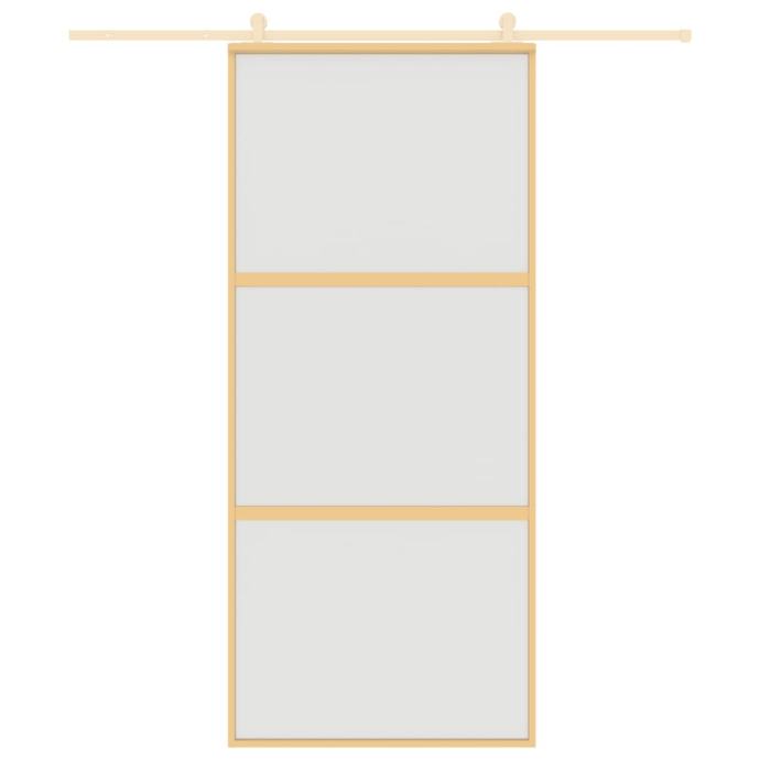 Klizna vrata zlatna 90 x 205 cm matirano staklo ESG i aluminij - NOVO