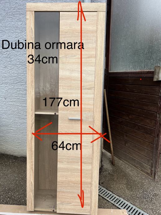 Ormar-vitrina 178x64x34