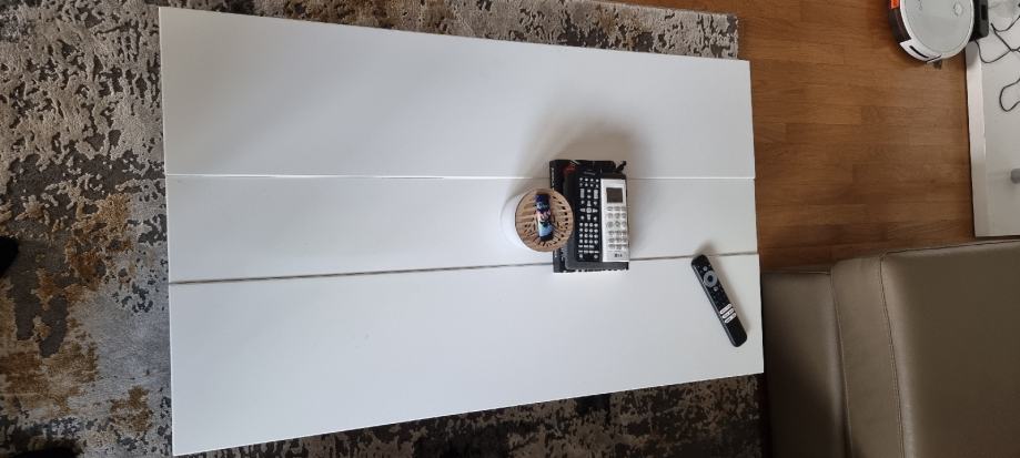 Bijeli Stolić za kavu coffee table sa staklom