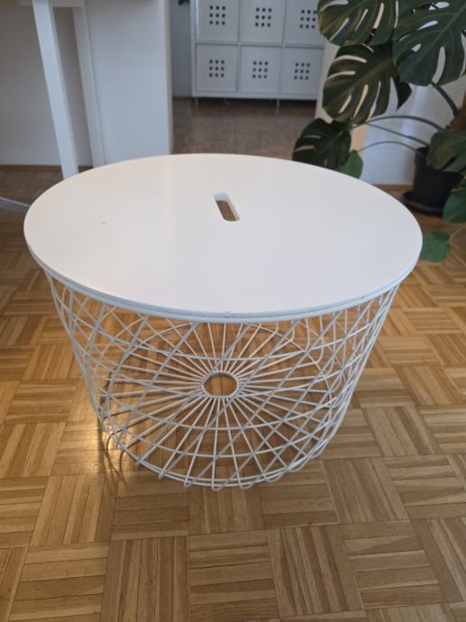 IKEA KVISTBRO stol s odlaganjem Ø60 cm – veći model, bijeli