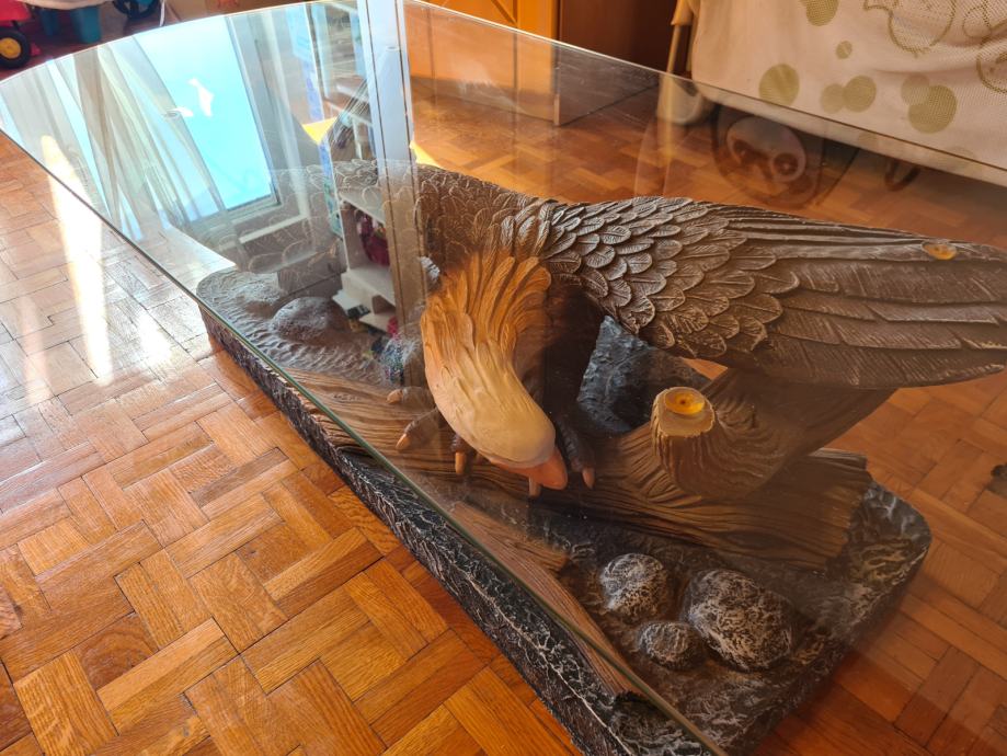 Dizajnerski stol s uzorkom prirode/orla