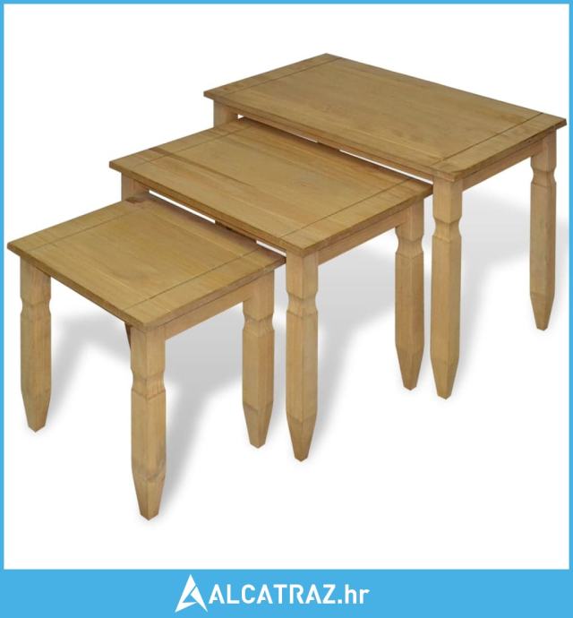 Trodijelni set stolića meksički asortiman Corona od borovine - NOVO