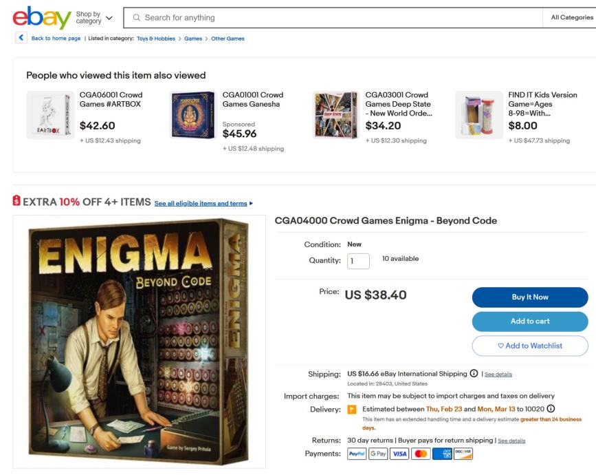 Društvena igra Enigma: Beyond Code