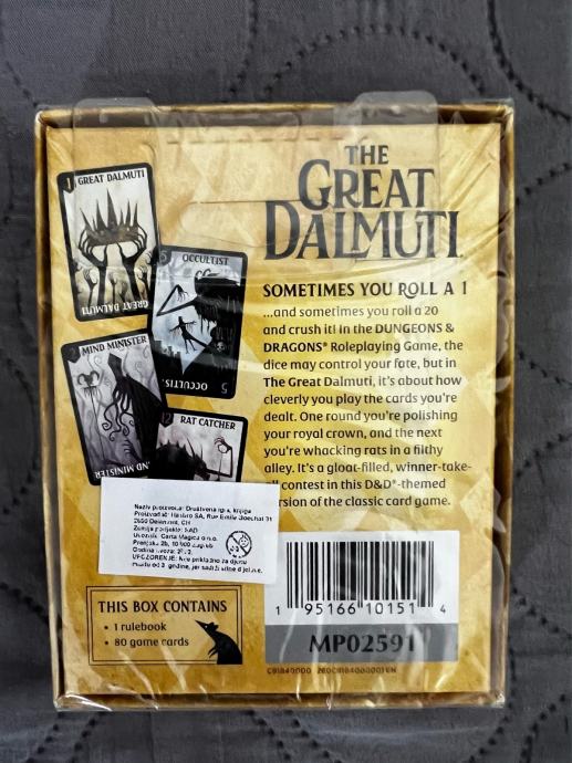THE GREAT DALMUTI - DUNGEONS & DRAGONS DECK / NOVO, ZAPAKIRANO