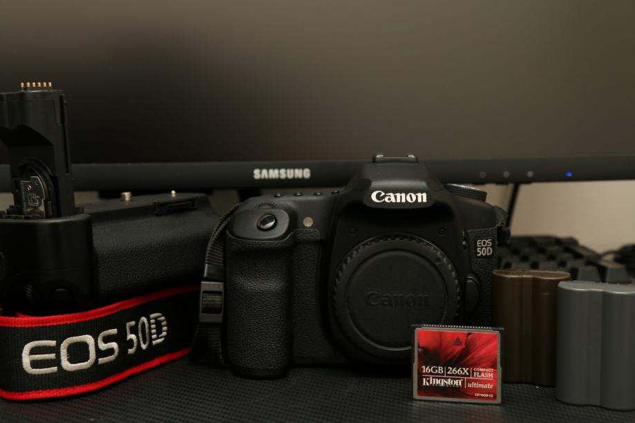 Canon 50d + battery grip, KAO NOV, 11000 okidanja, mem. kartica