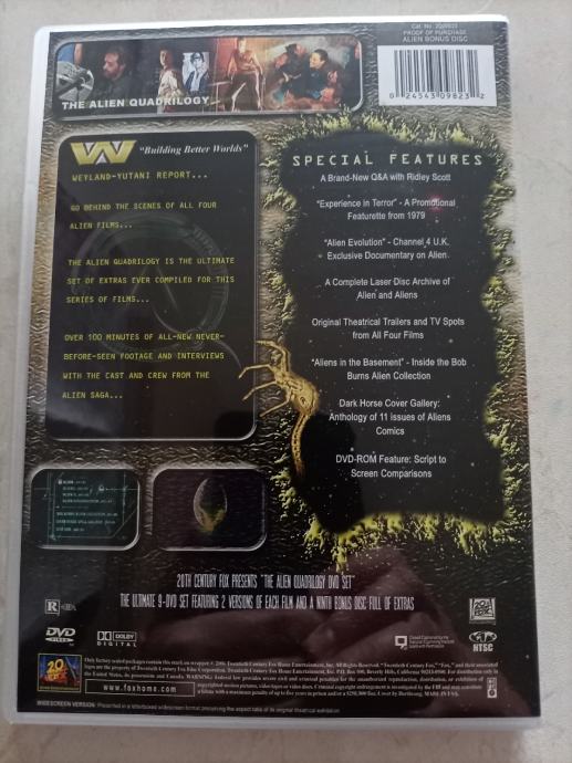 Alien Bonus Disc DVD