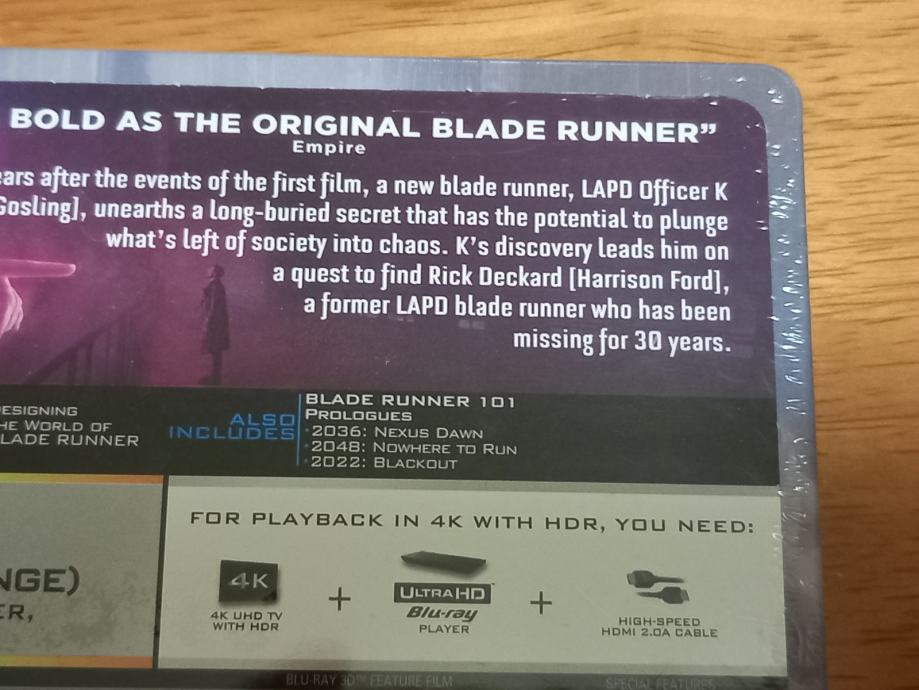 Blade Runner 2049 HMV Exclusive Mondo Steelbook 4K Novo Zapakirano