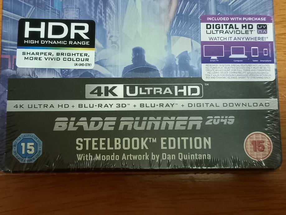 Blade Runner 2049 HMV Exclusive Mondo Steelbook 4K Novo Zapakirano