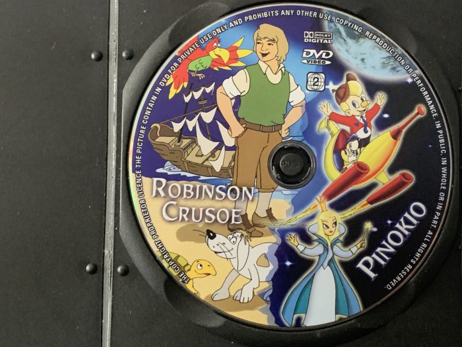 DVD s 2 animirana filma: Pinokio 2 + Robinson Crusoe