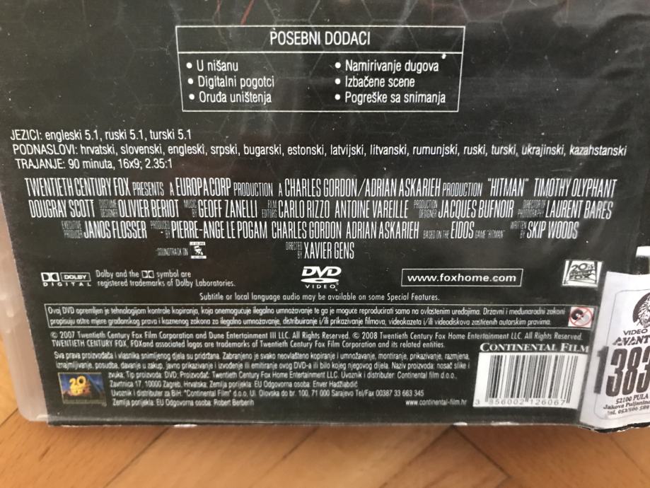 2x DVD-a Agent 47 = Hitman : Unrated / Extreme Edition +dodaci (2007.)