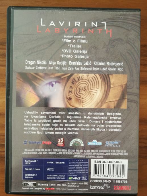 Dvd Lavirint - srpski triler