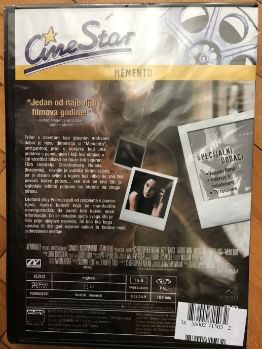 novi neraspakirani DVD / Memento (2000.) / Pula