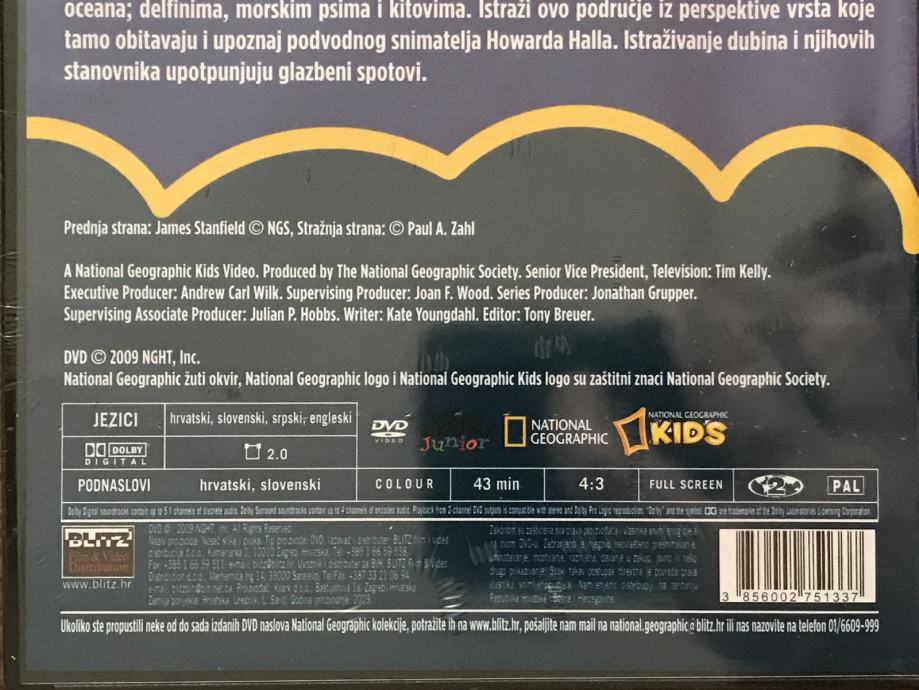 novi neraspakirani DVD National Geographic Kids Stanovnici dubina/Pula