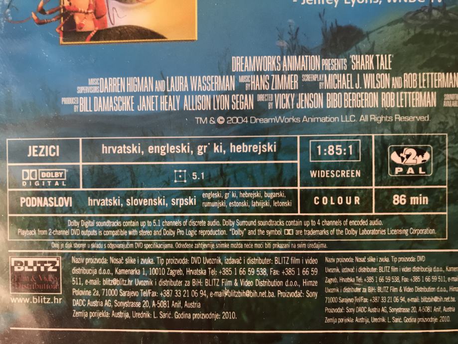 9.DreamWorks klasik iz2004.naDVDu:Riba ribi grize rep=Shark Tale+bonus