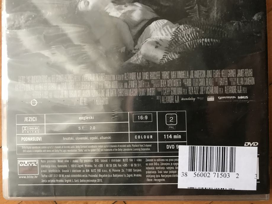 novi neraspakirani DVD / Rogovi = Horns (2014.) / Pula