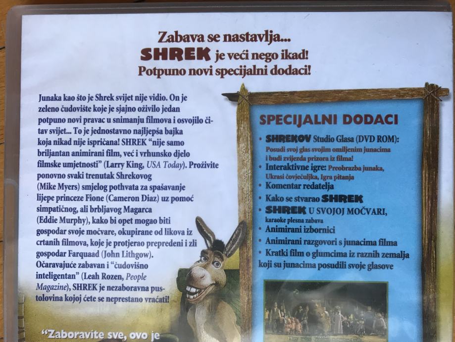 novi neraspakirani DVD / Shrek (2001.) / +novi specijalni dodaci /Pula