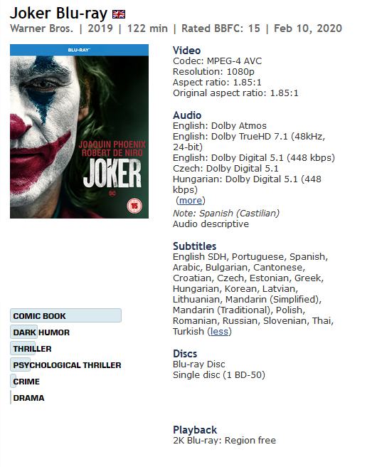 Joker (Joaquin Phoenix, 2019) Blu Ray (HRVATSKI TITLOVI)