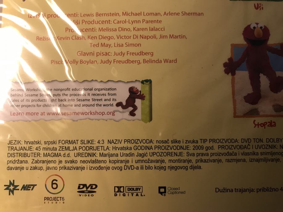 novi neraspakirani DVD / Elmo’s World / 30,08 kn / Pula