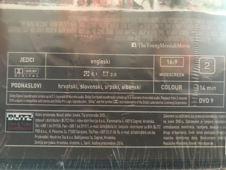 novi i neraspakirani DVD Mladi mesija = The Young Mesiah / 2016./ Pula