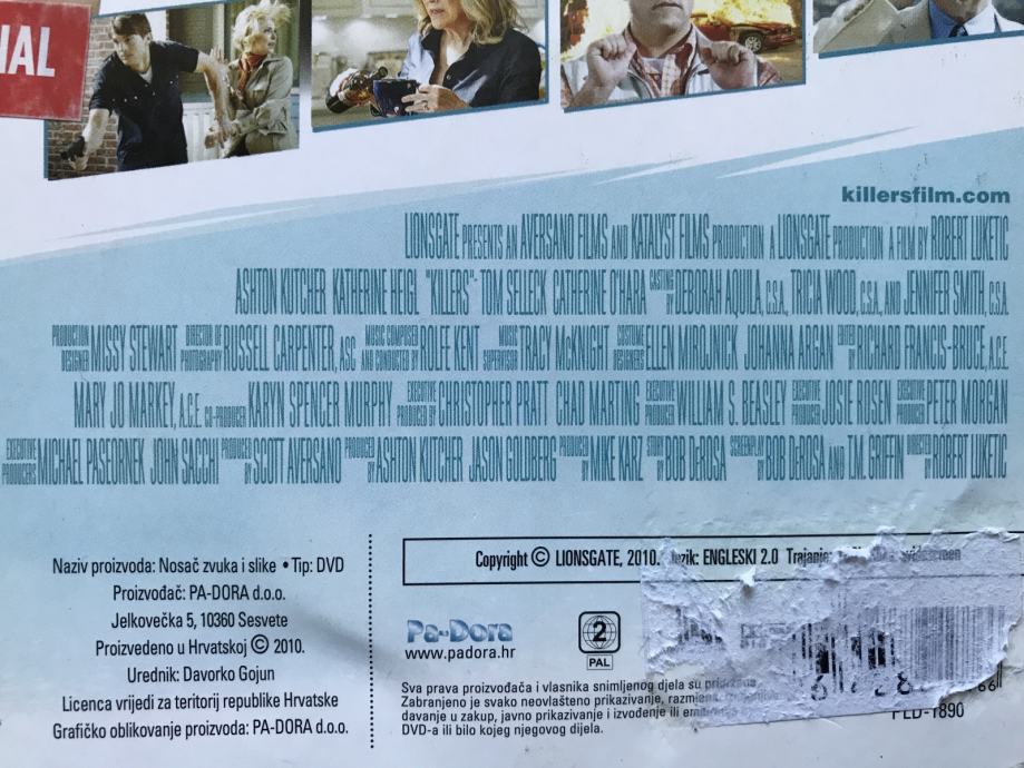 novi i neraspakirani DVD Ubojice = Killers (2010.) A.Kutcher + K.Heigl