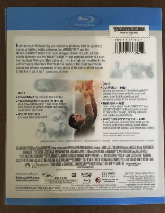 TRANSFORMERS - BLU-RAY - TWO-DISC SPECIAL EDITION