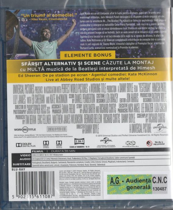 Yesterday (Danny Boyle) Blu-Ray Hrvatski titl Novo