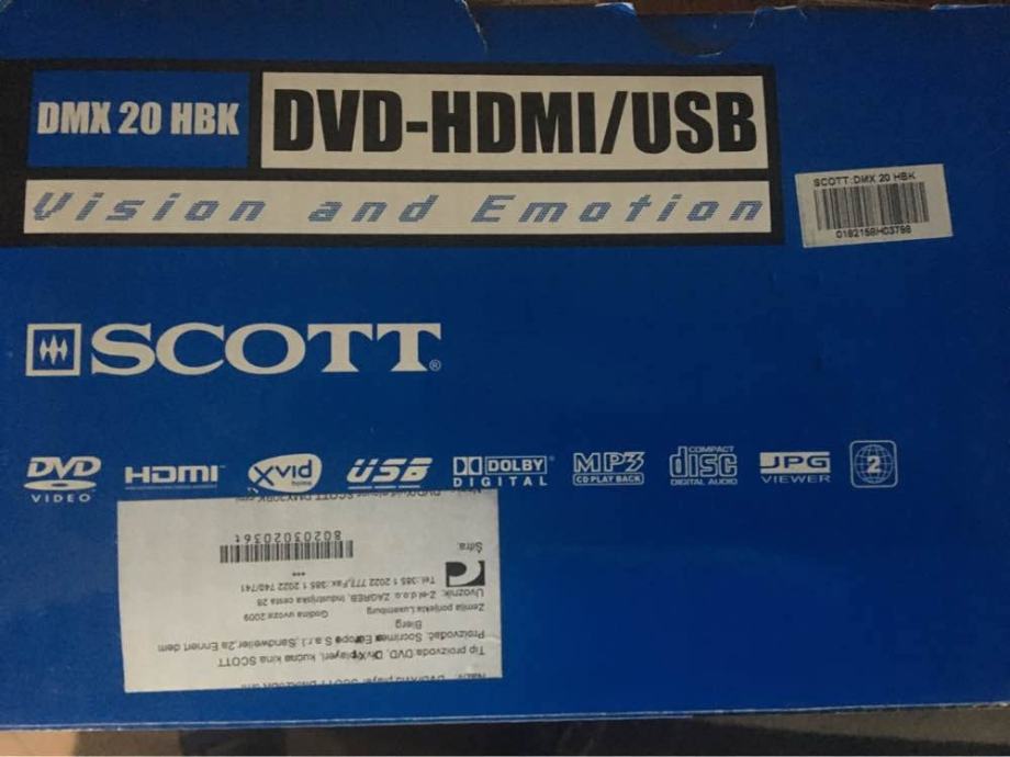 DVD Player SCOTT DMX 20 HBK, HDMI
