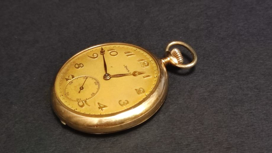 ZLATNI DŽEPNI SAT DOXA HORS CONCOURS LIEGE -1905 (14K) / R1, RATE