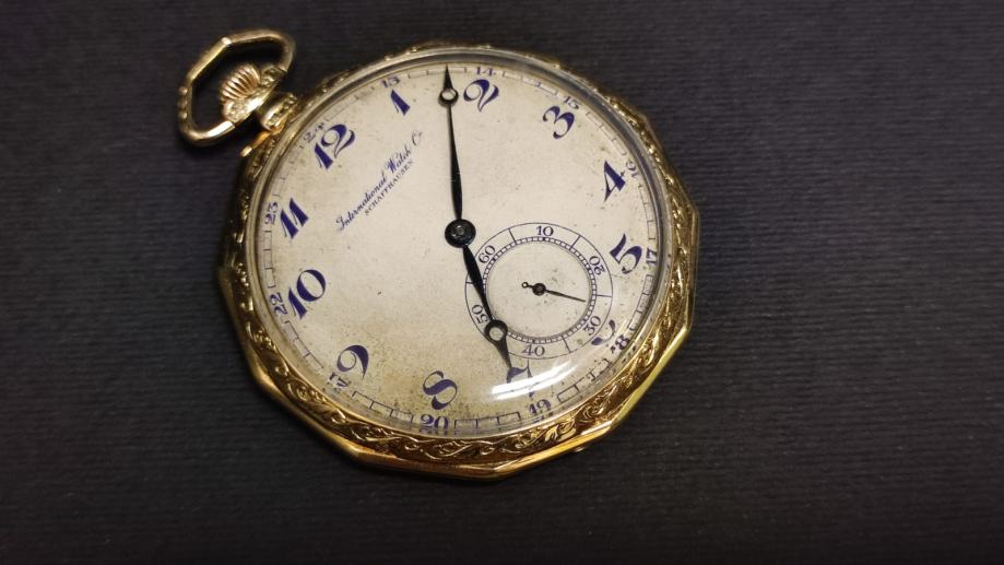 ZLATNI DŽEPNI SAT IWC SCHAFFHAUSEN ART DECO (14K) / R1, RATE