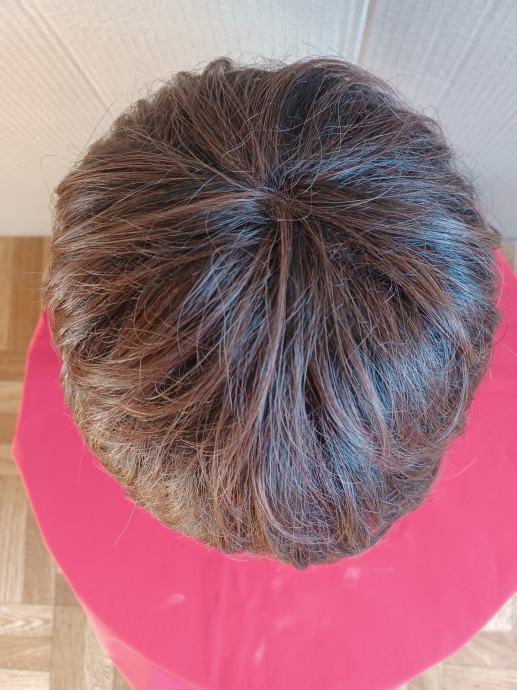 Perika smeđa, prava kosa