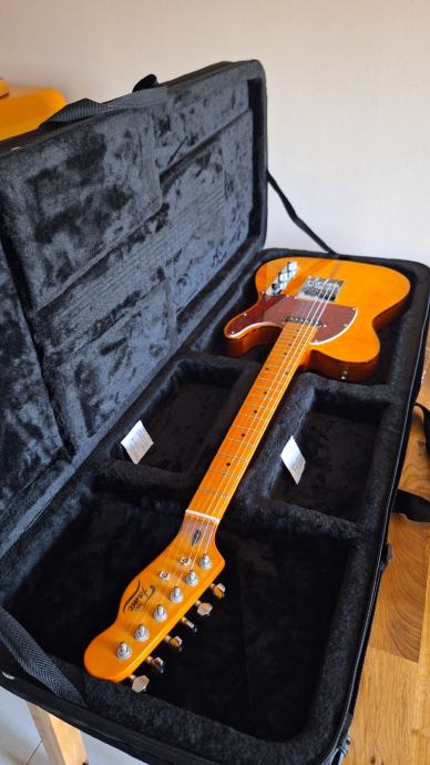 Fame SE TL Deluxe Amber telecaster + KOFER