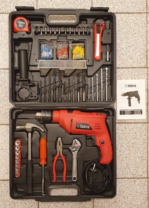Bušilica iskra 500W, komplet sa koferom