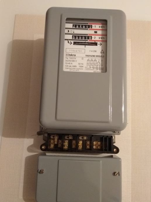 Električno dvotarifno trofazno brojilo ISKRA