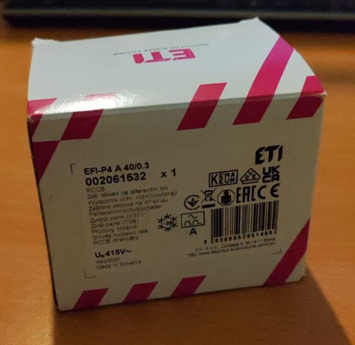 Fid sklopka ETI FID 4P 40A/0.3 EFI, novo