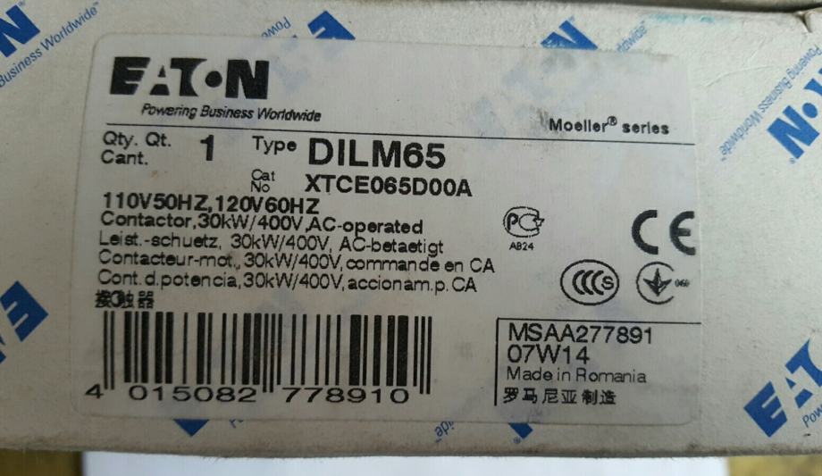 Sklopnik ( kontaktor) EATON DILM65 *novo*