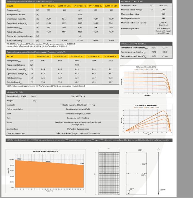 Solarni paneli Solvis SV144 E HC 390w monokristal fotonaponski modul