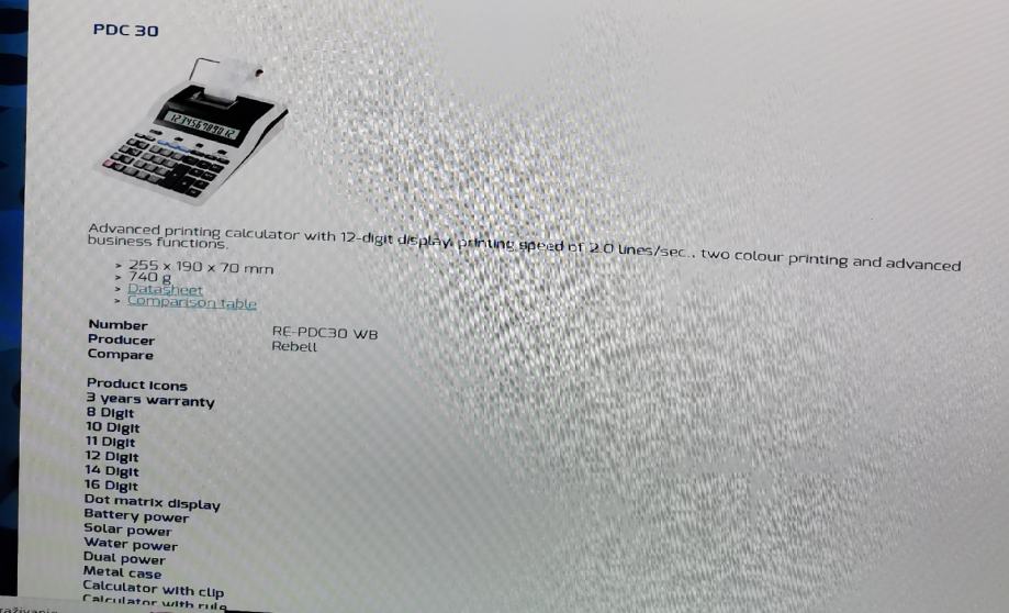 STOLNI KALKULATOR REBELL RE-PDC30-ISPRAVAN-SUPER STANJE