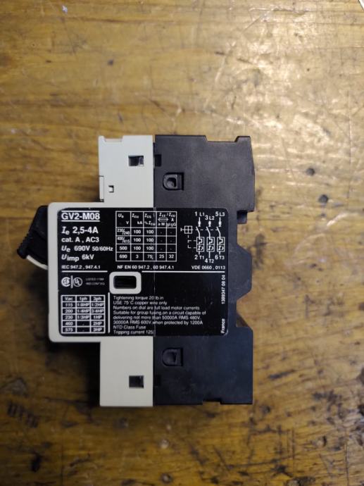 Telemecanique bimetal GV2-M08 2.5 - 4 A