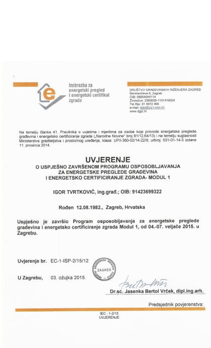 ENERGETSKI CERTIFIKAT + PROCJENE NEKRETNINA = TVRTKOVIĆ