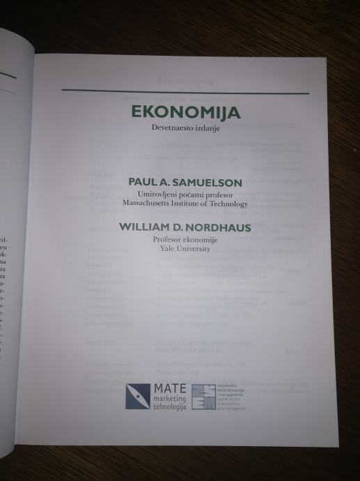 EKONOMIJA, Samuelson, Nordhaus, 19. izdanje