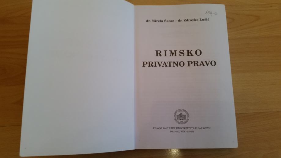 RIMSKO PRIVATNO PRAVO knjiga