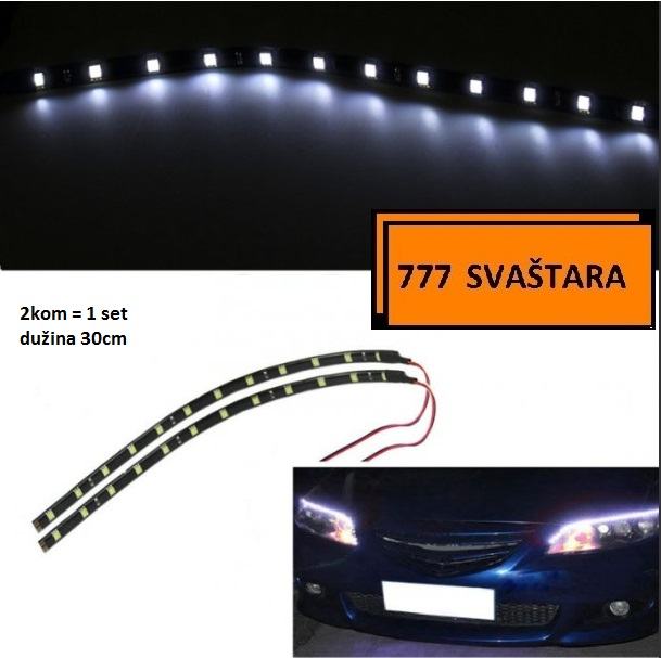 Led traka za auto -silikonska - 30cm - Kristalno Bijela