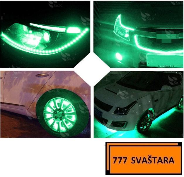 Led traka za auto -silikonska - 30cm - Zelena