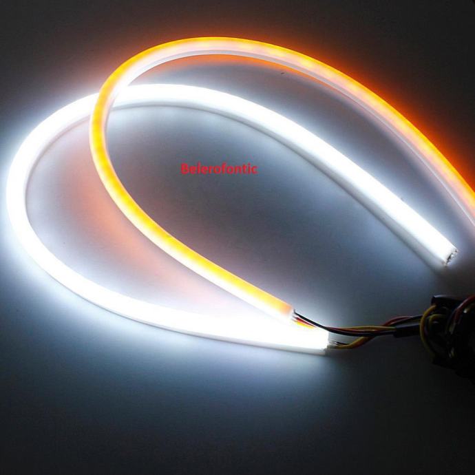 LED tube za far, dnevna svjetla, bijelo + žuto svjetlo (žmigavac)