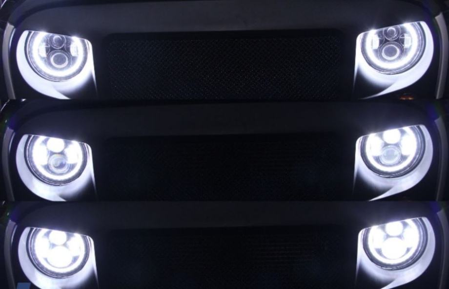 Mercedes Benz G klasa W463 7inčni CREE LED farovi Angel Eye crni