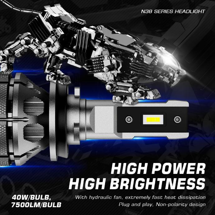 NOVSIGHT N38 - H1 - LED žarulje - 6500K - 80W