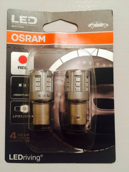 OSRAM BAY15d P21/5W žarulje 12V LED za STOP i poziciju crvene RIJEKA