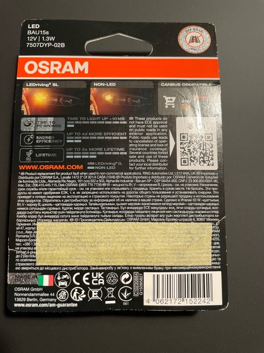 Osram LEDriving SL PY21W (BAU15S) LED žarulje za žmigavce